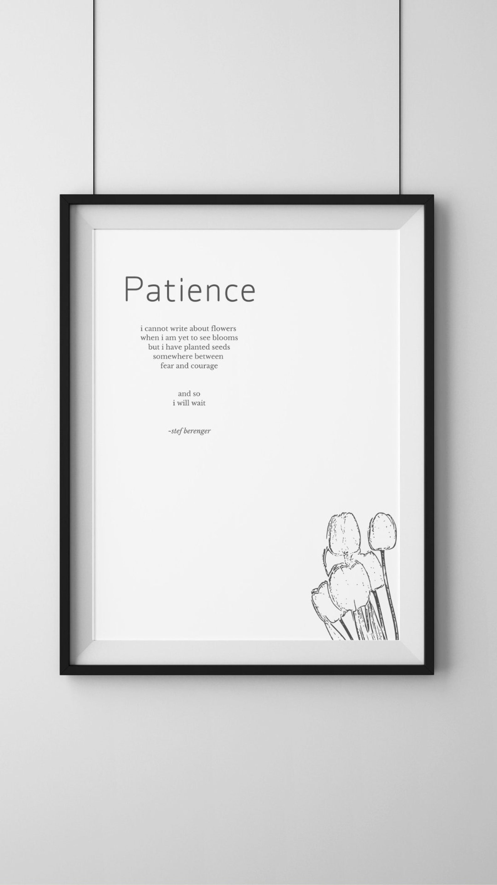 Patience Poem - Poem Poetry Quotes Wall Art Wall Decor Home Living ...