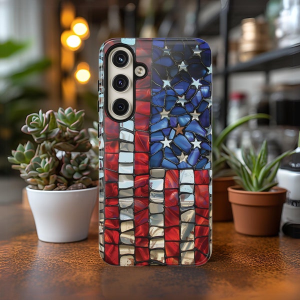 American Flag Stained Glass iPhone Case - Etsy