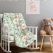 Floral Throw Blanket Peach Floral Home Decor, Green and Peach Floral ...