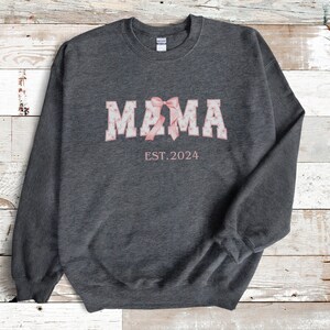 Coquette Mama Sweatshirt Custom Pink Bow Mom Crewneck Personalized ...