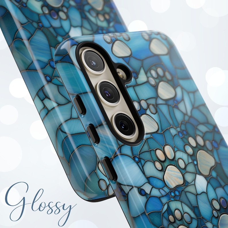 Dog Paw Prints Phone Case Faux Stained Glass Dog Lover Gift Puppy Paws ...