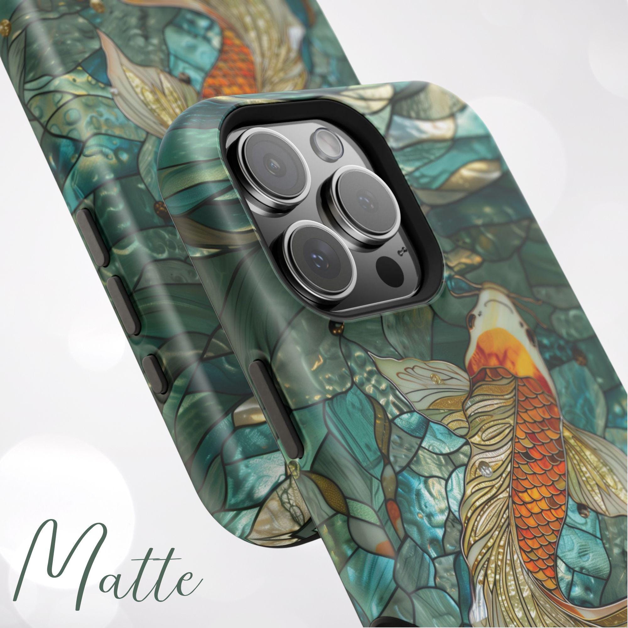 Koi Fish Magsafe Compatible Phone Case Underwater Zen Faux Stained ...