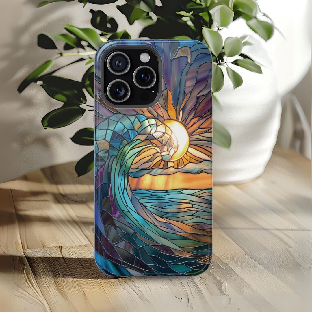 Waves Phone Case Magsafe Compatible Tropical Ocean Lovers Gift Sun ...