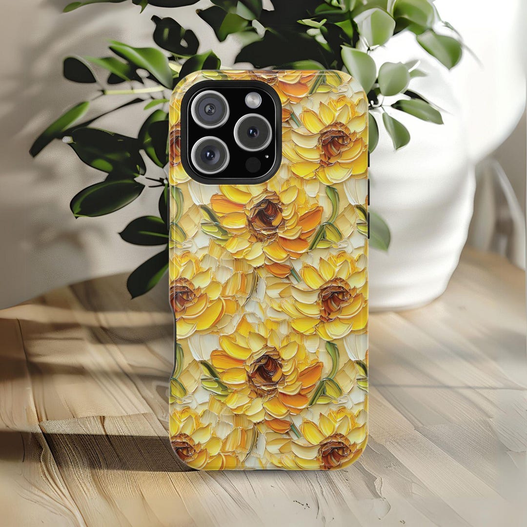 Sunflower Brushstroke Phone Case Summer Floral Phone Case Flower Phone ...