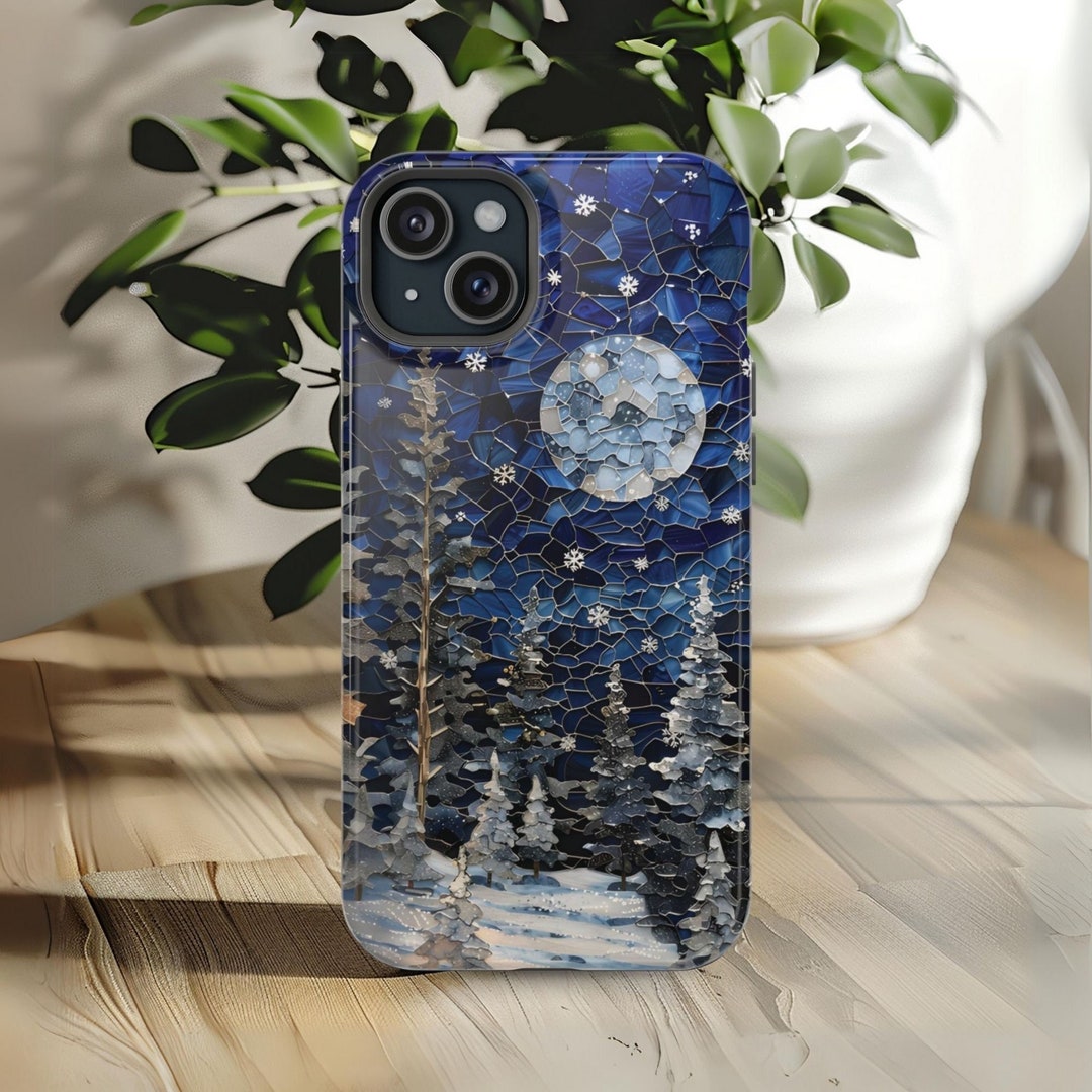 Winter Phone Case Christmas Celestial Snowflakes Magsafe Compatible ...