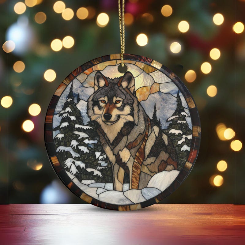 Wolf Christmas Ornament - Etsy