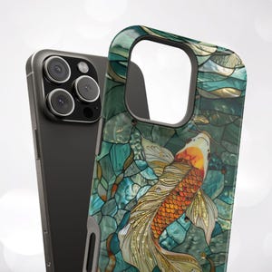 Koi Fish Magsafe Compatible Phone Case Underwater Zen Faux Stained ...