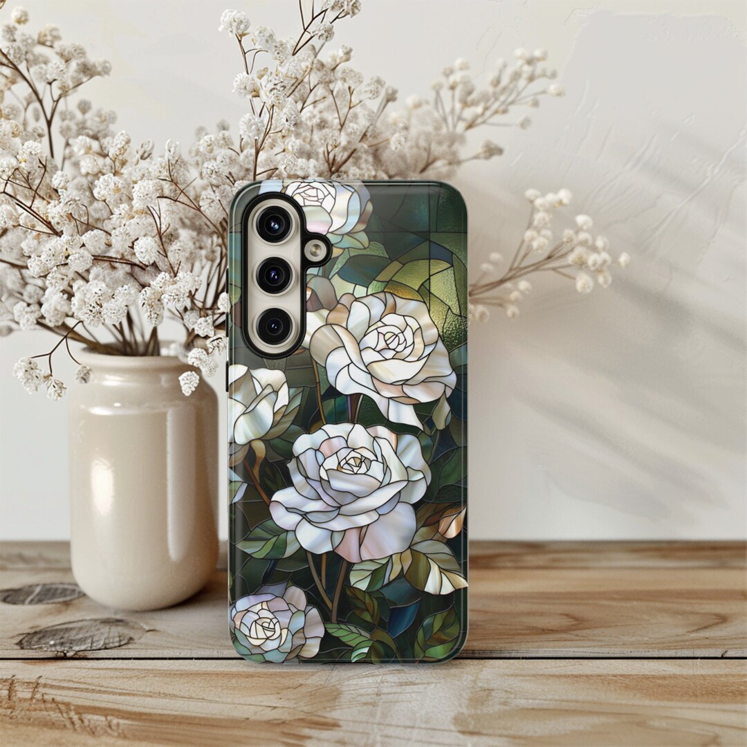 Floral Rose Phone Case White Flower Lover Cover Gift for Gardeners ...