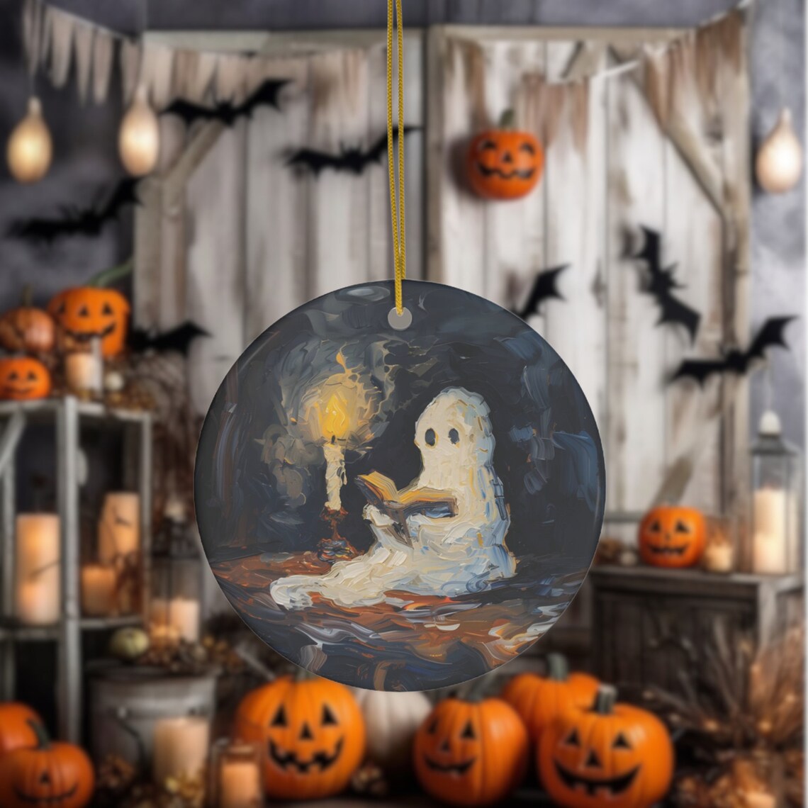Book Lovers Ghost Halloween Ornament Halloween Home Decor Spooky ...