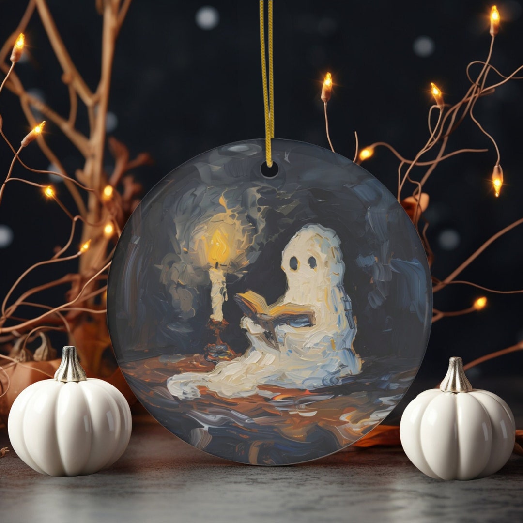 Book Lovers Ghost Halloween Ornament Halloween Home Decor Spooky ...