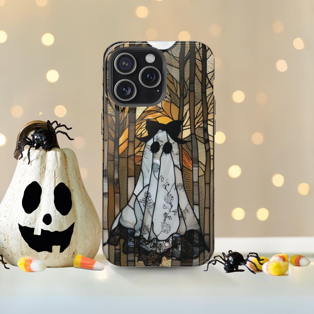 Halloween Coquette Lace Ghost With Black Bow Phone Case Magsafe ...