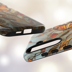 Butterfly Garden Phone Case Flower Garden Phone Case Faux Stained Glass ...