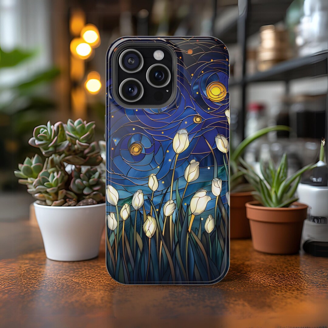 Fireflies Phone Case Faux Stained Glass Celestial Sky Cover Firefly ...