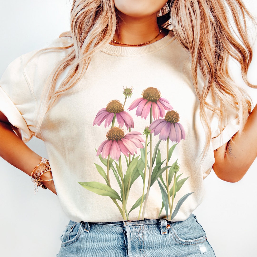 Flower Shirt Floral T-shirt Wildflowers T Shirt Botanical Tee Comfort ...