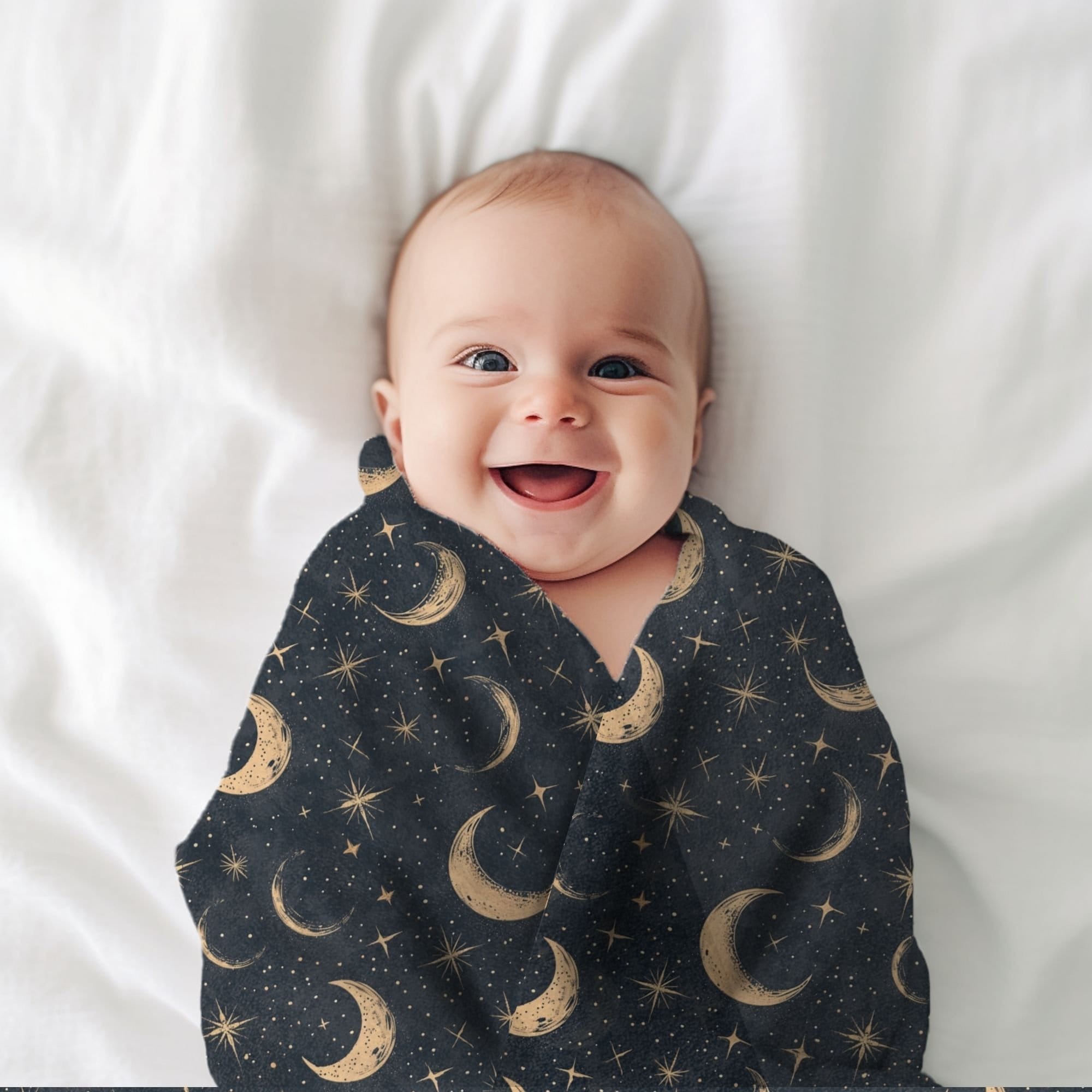Moon and Stars Throw Blanket, Celestial Home Decor, Starry Night Sky ...