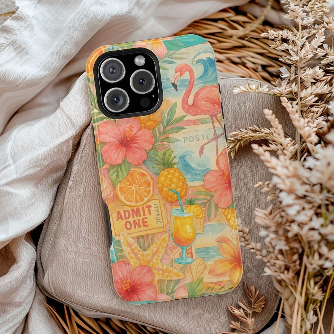 Tropical Collage Magsafe Compatible Phone Case for iPhone - Beach ...