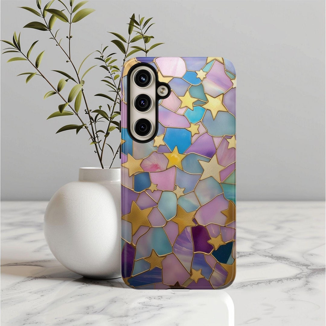 Stars Phone Case Celestial Pastel Faux Stained Glass Phone Cover Star ...