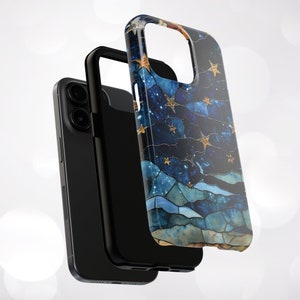 Stars Phone Case Faux Stained Glass, Starry Night Cover, iPhone 11 12 ...