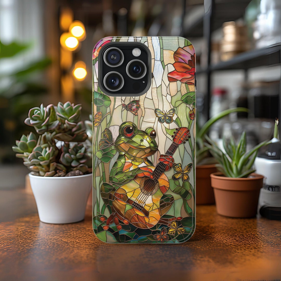 Frog Magsafe Compatible Phone Case Frog and Butterflies Frog Playing ...