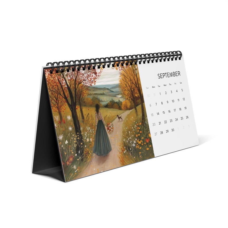 Whimsical Desktop Calendar 2026, Cottagecore Landscape Calendar New ...