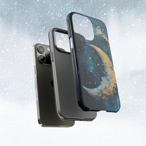 Vintage Painting Moon & Stars Phone Case, Celestial Mystical, iPhone 15 Pro Max, 14, 13, 12, 11 ...