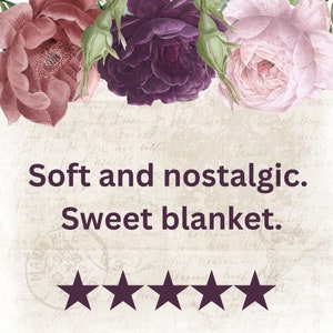 Floral Throw Blanket Purple Rose Blanket, Botanical Throw Blanket Gift ...
