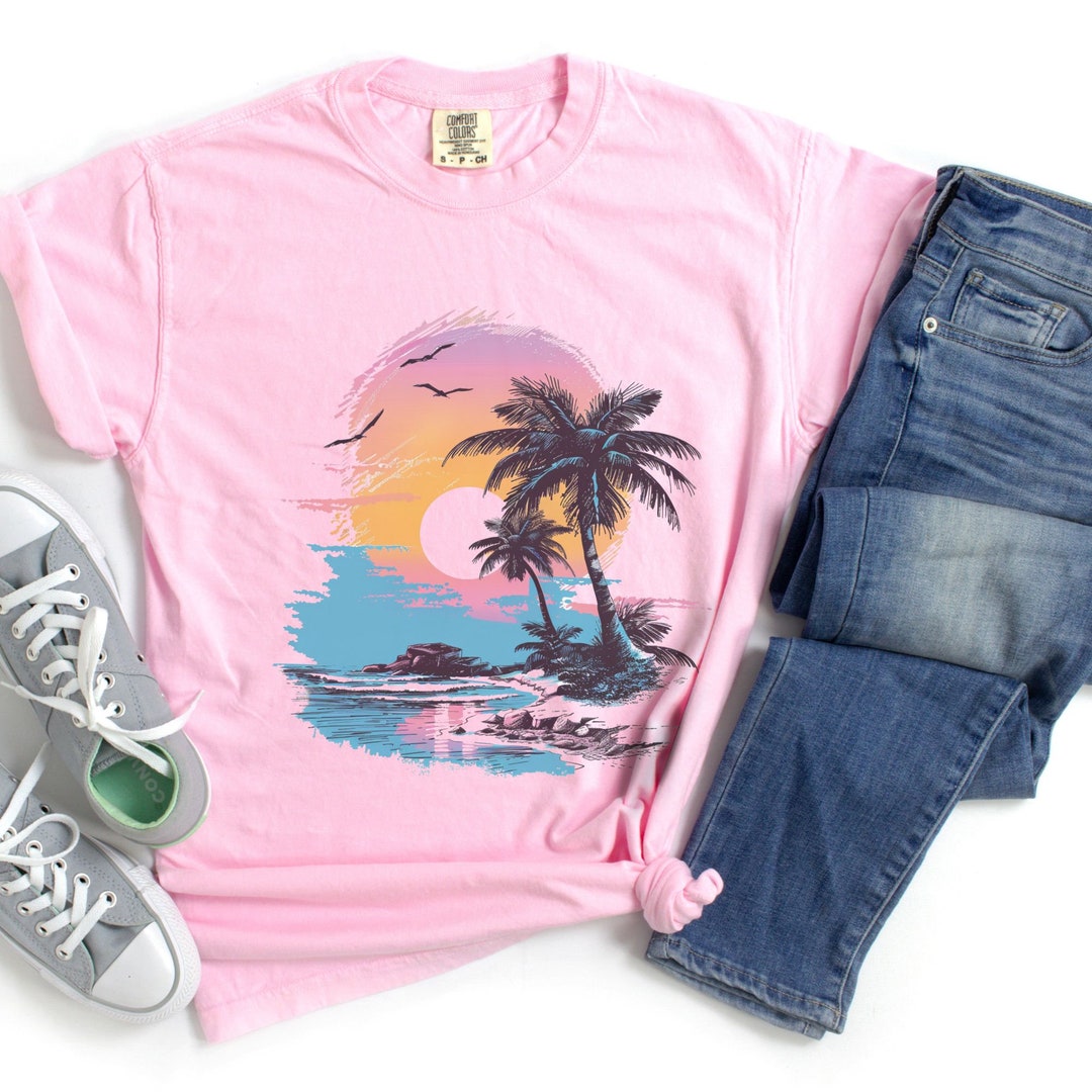 Tropical Beach Vacation Shirt Ocean Sunset T-shirt, Tropical Paradise T ...