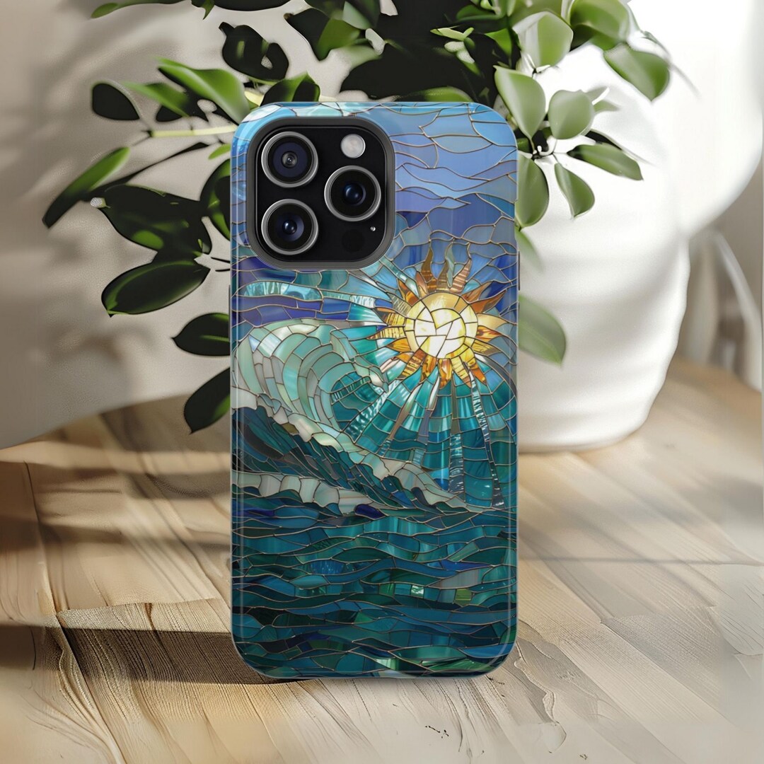 Sun and Surf Magsafe Compatible Phone Case Ocean Waves and Sunshine ...