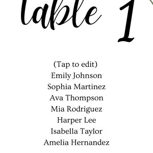Editable Table Number Template - Etsy