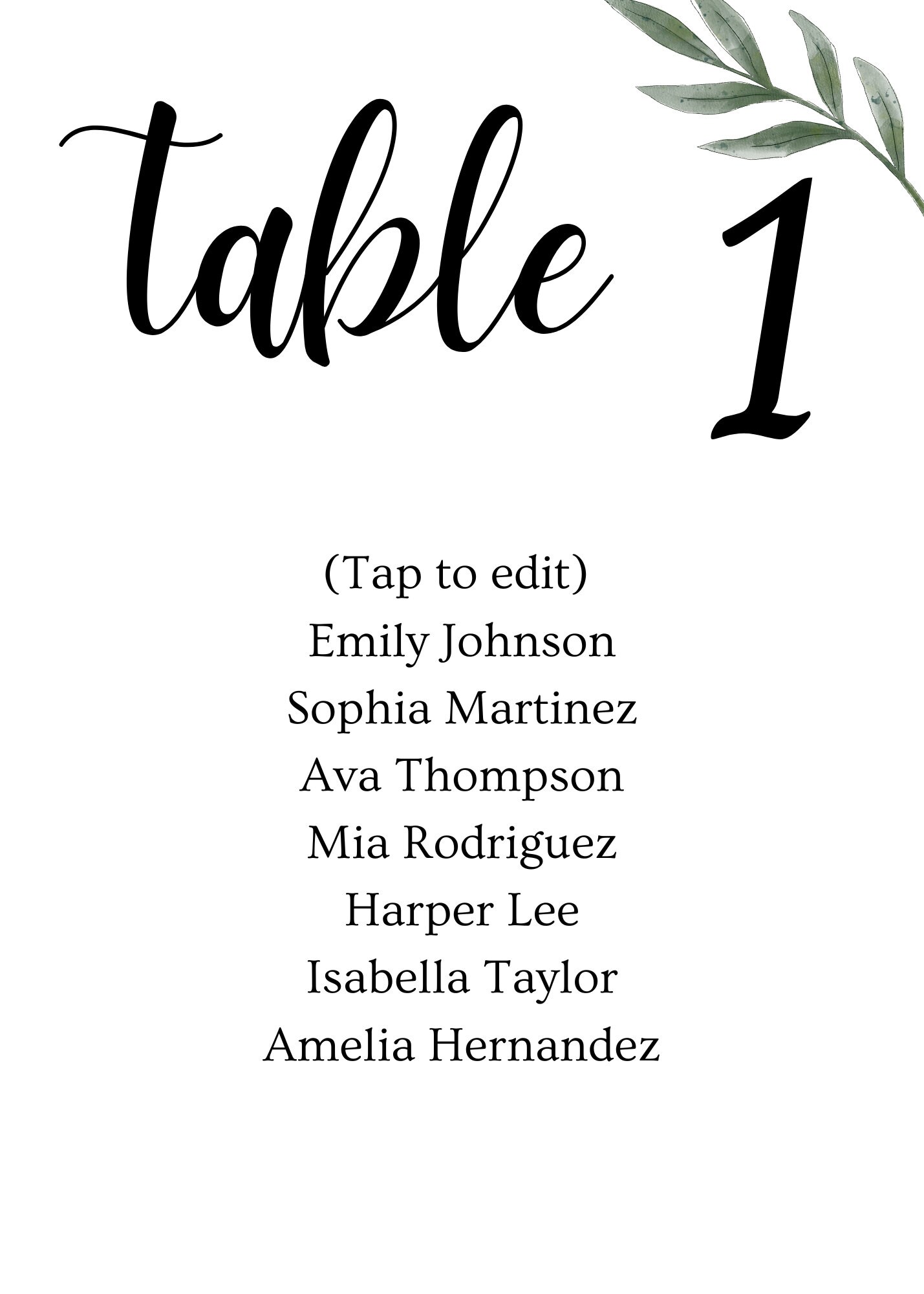 Editable Table Number Template - Etsy