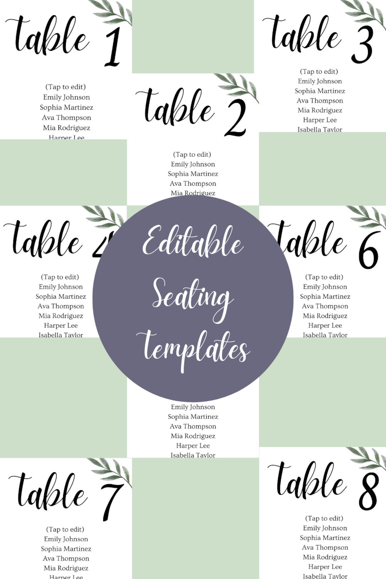 Editable Table Number Template - Etsy