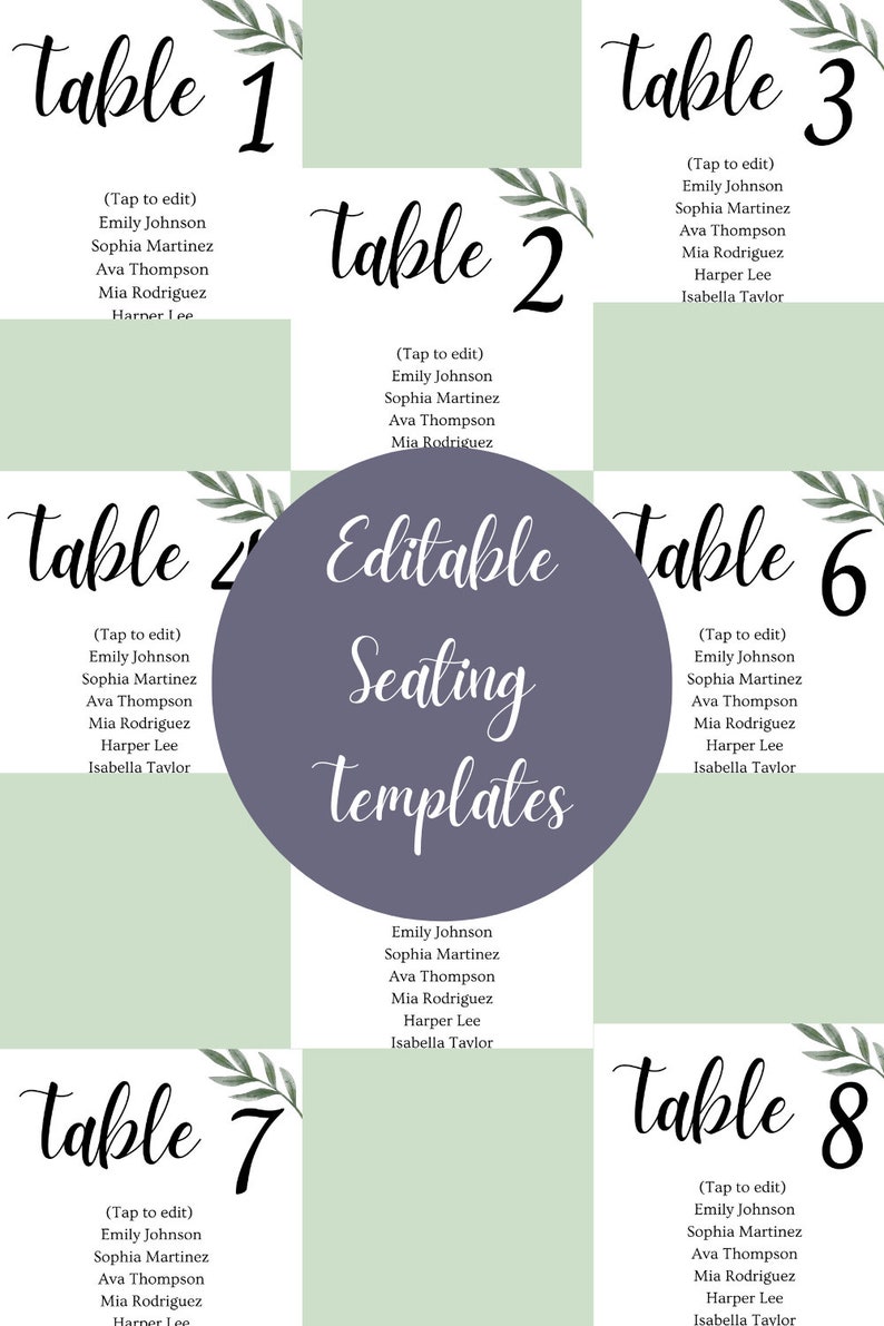 Editable Table Number Template - Etsy
