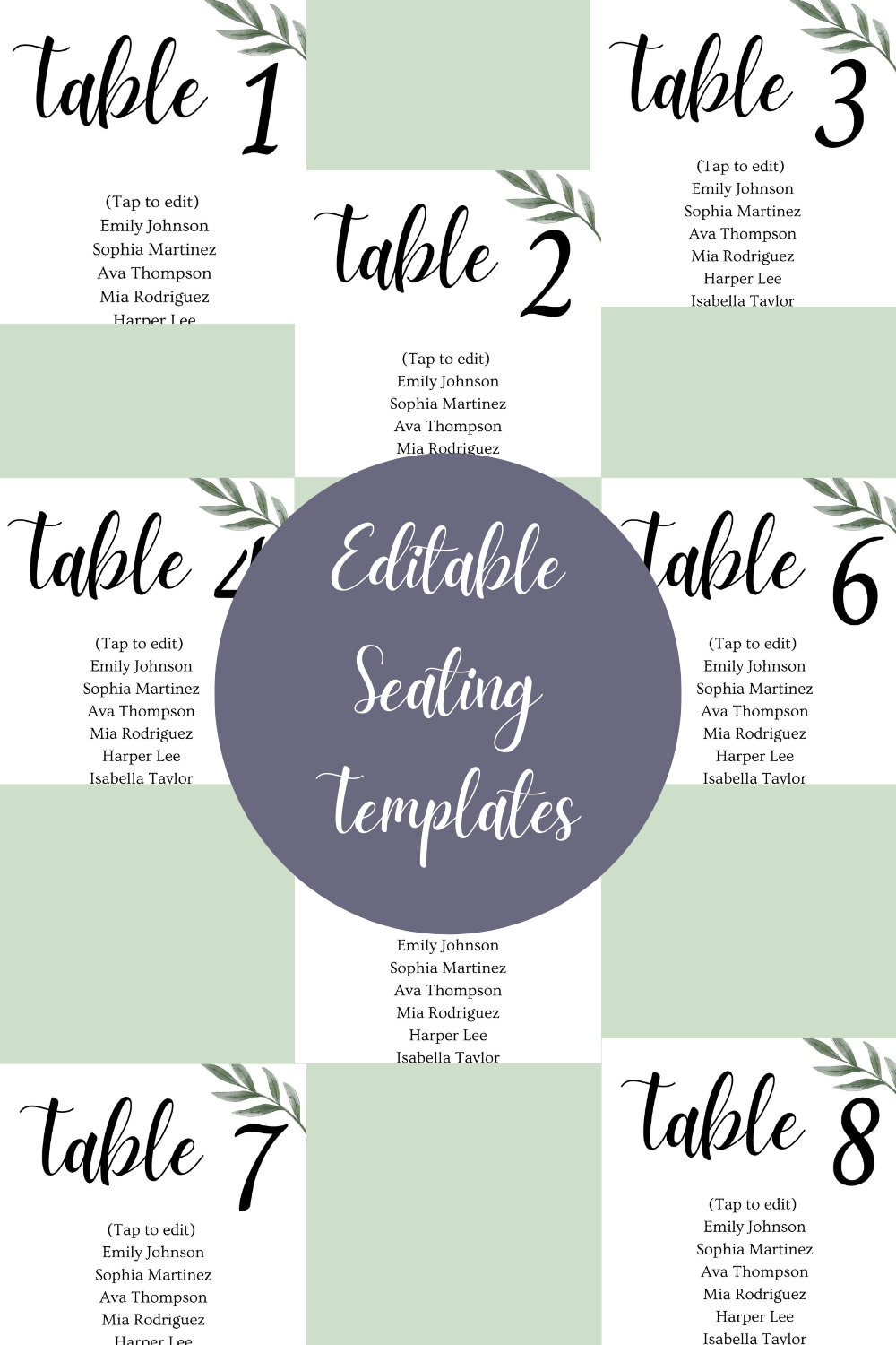 Editable Table Number Template - Etsy