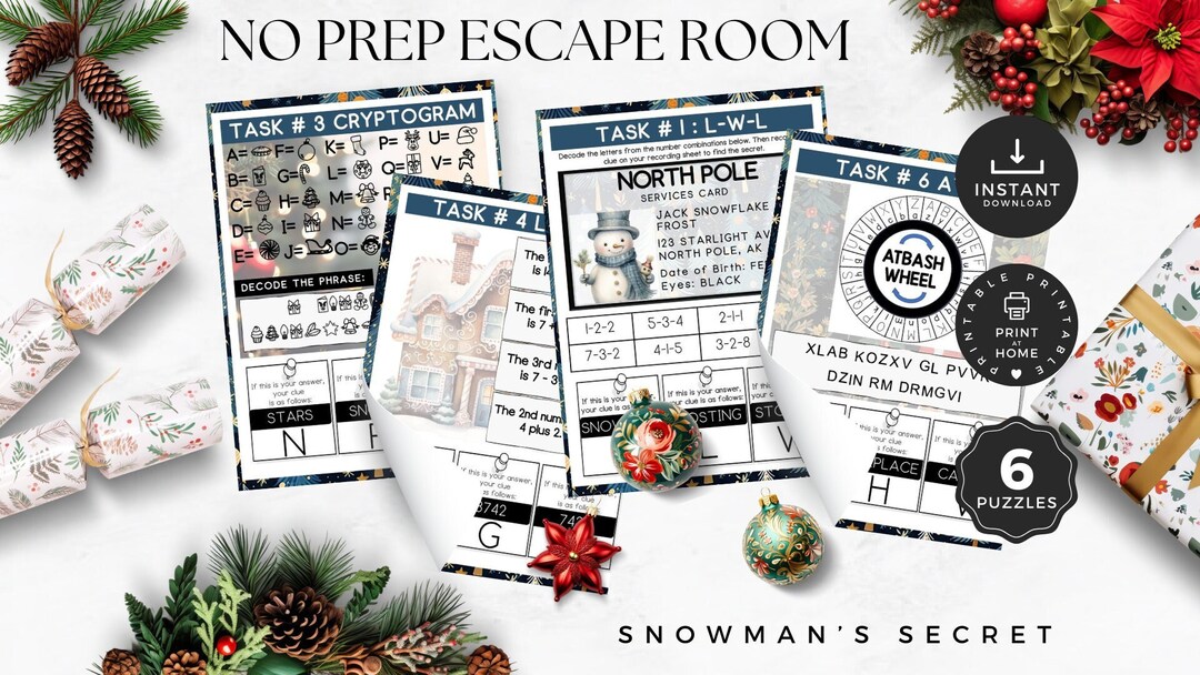 NO PREP Escape Room, Early School Age, Holiday Activities, Printable ...