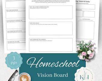 Vision Board and Goal Setting Printable for Students, Parents, Teachers ...