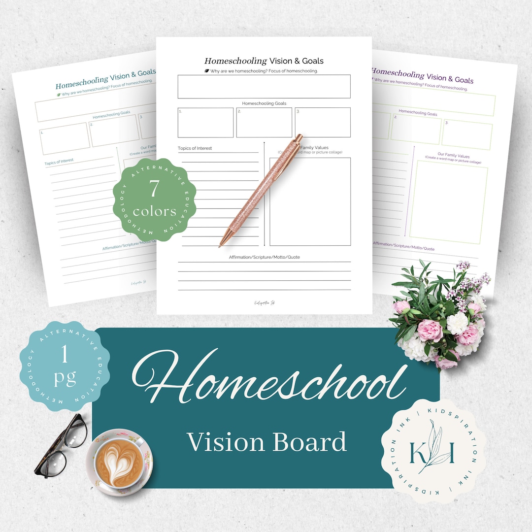 Homeschool Vision Board, Printable, Homeschool Planner, Organization ...