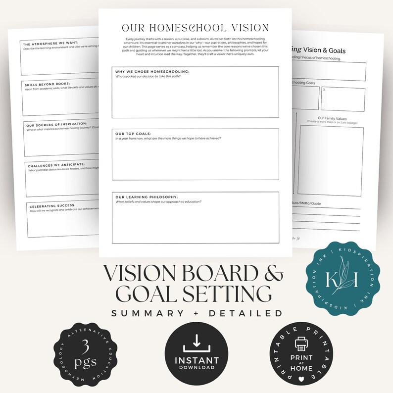 Homeschool Vision Board | Homeschool Planner | Organization ...