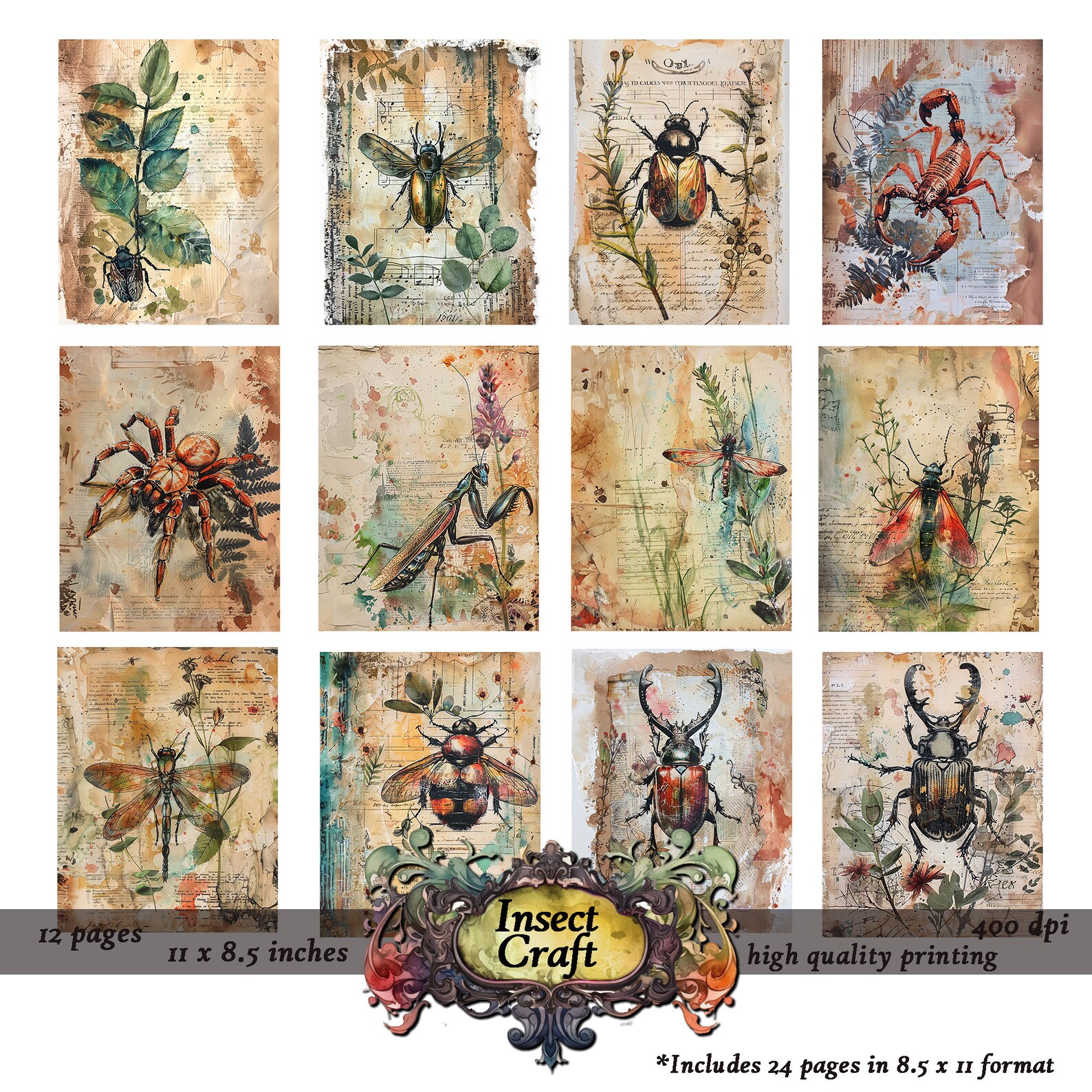 Insect Craft-bugging Out, Insect Junk Journal, Bug Printable ...