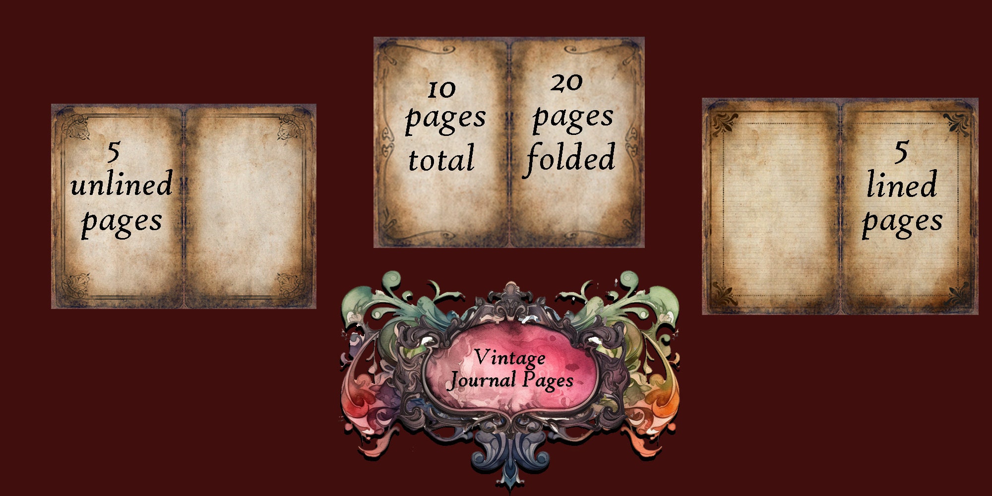 Faded Splendor: Vintage Book Page Prints for Whimsical Junk Journals ...