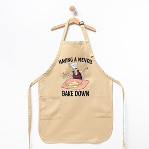 Having a Mental Bake Down Apron, Skeleton Chef Apron, Gift for Baker, Funny Cooking Apron ...