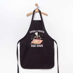 Having a Mental Bake Down Apron, Skeleton Chef Apron, Gift for Baker ...