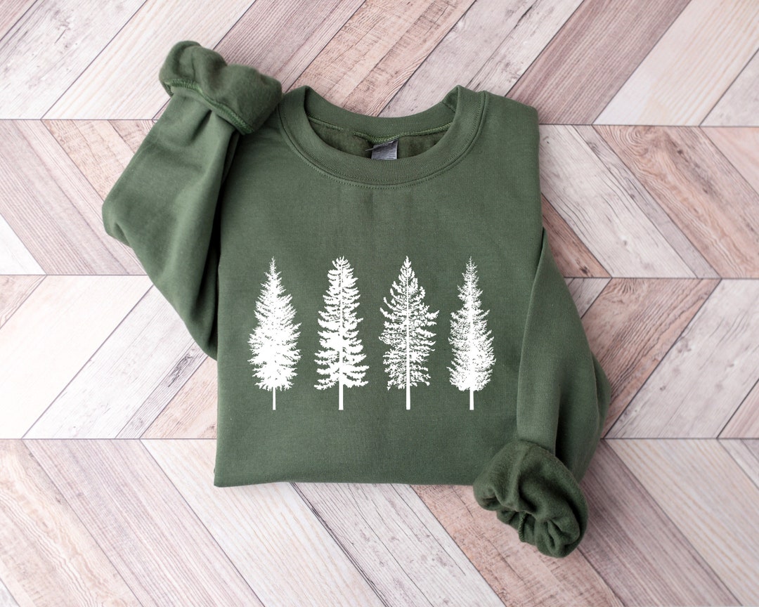Christmas Sweatshirt, Evergreen Trees, Pine Tree Sweatshirt, Christmas ...