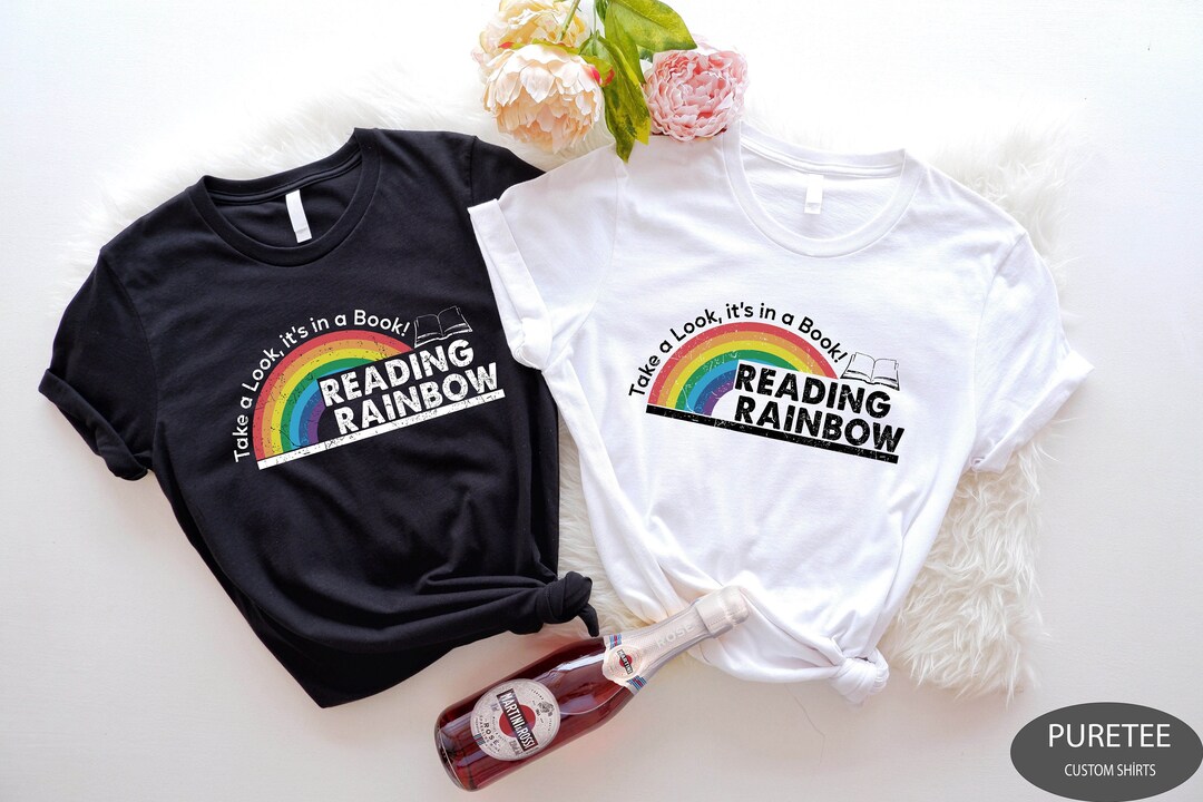 Reading Rainbow Shirt, Retro Librarian Shirt, Book Lover Gift, Bookworm ...