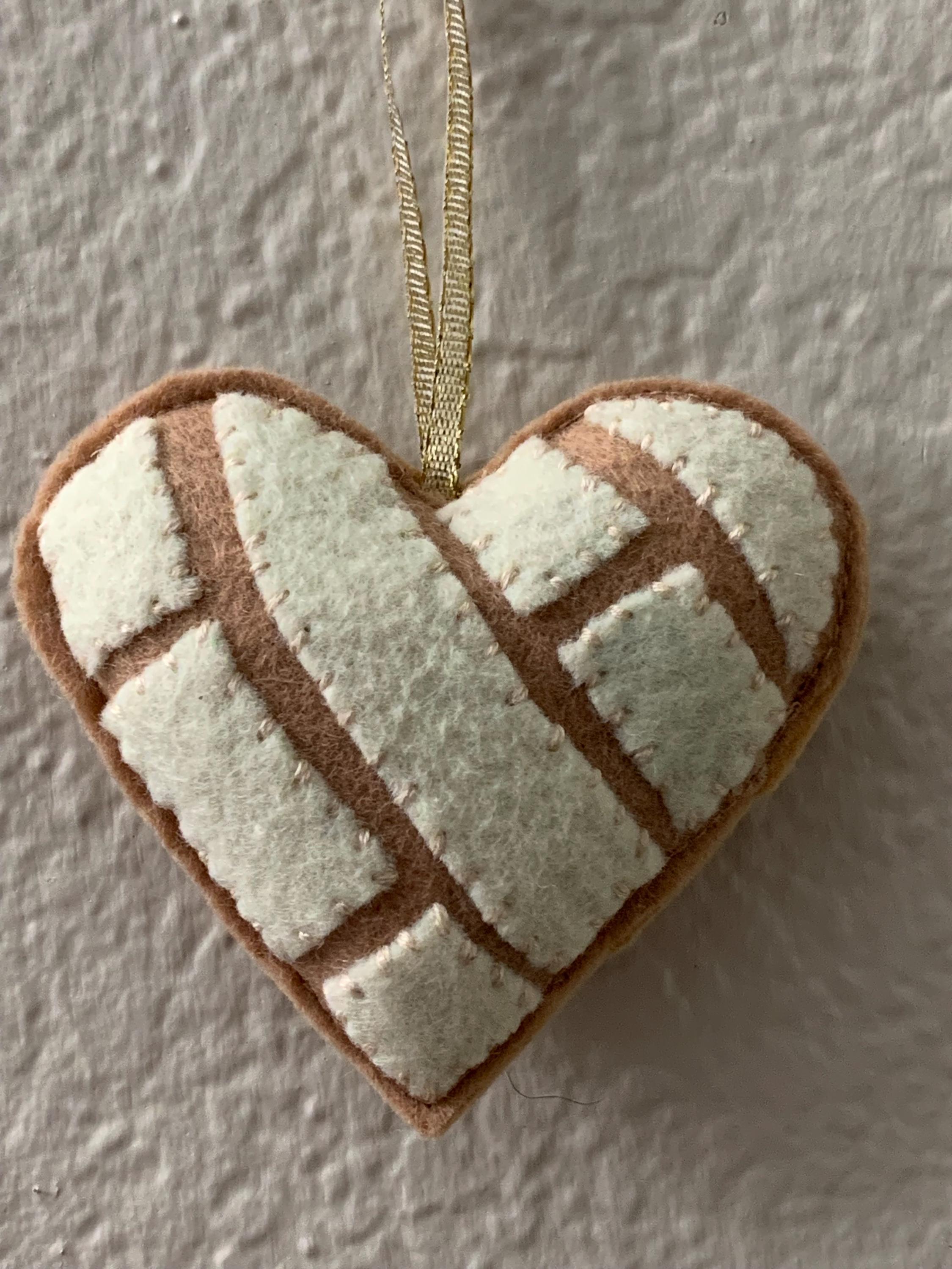 Sweet Felt Concha Pan Dulce Heart Mini Ornament- Cream Version - Etsy