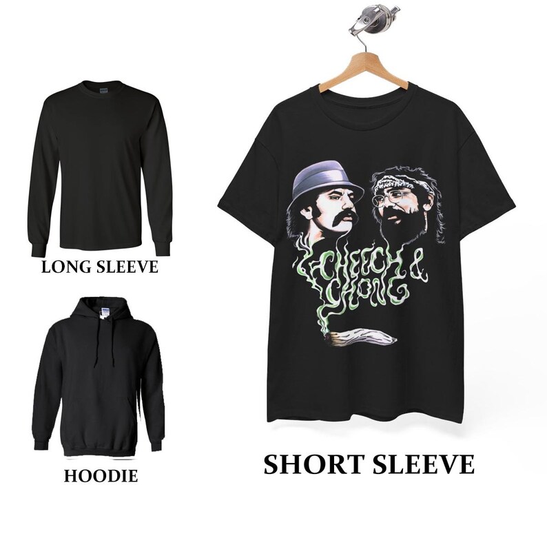 Cheech and Chong Smoke Logo Movie T-shirt Long Sleeve Hoodie Black Size ...