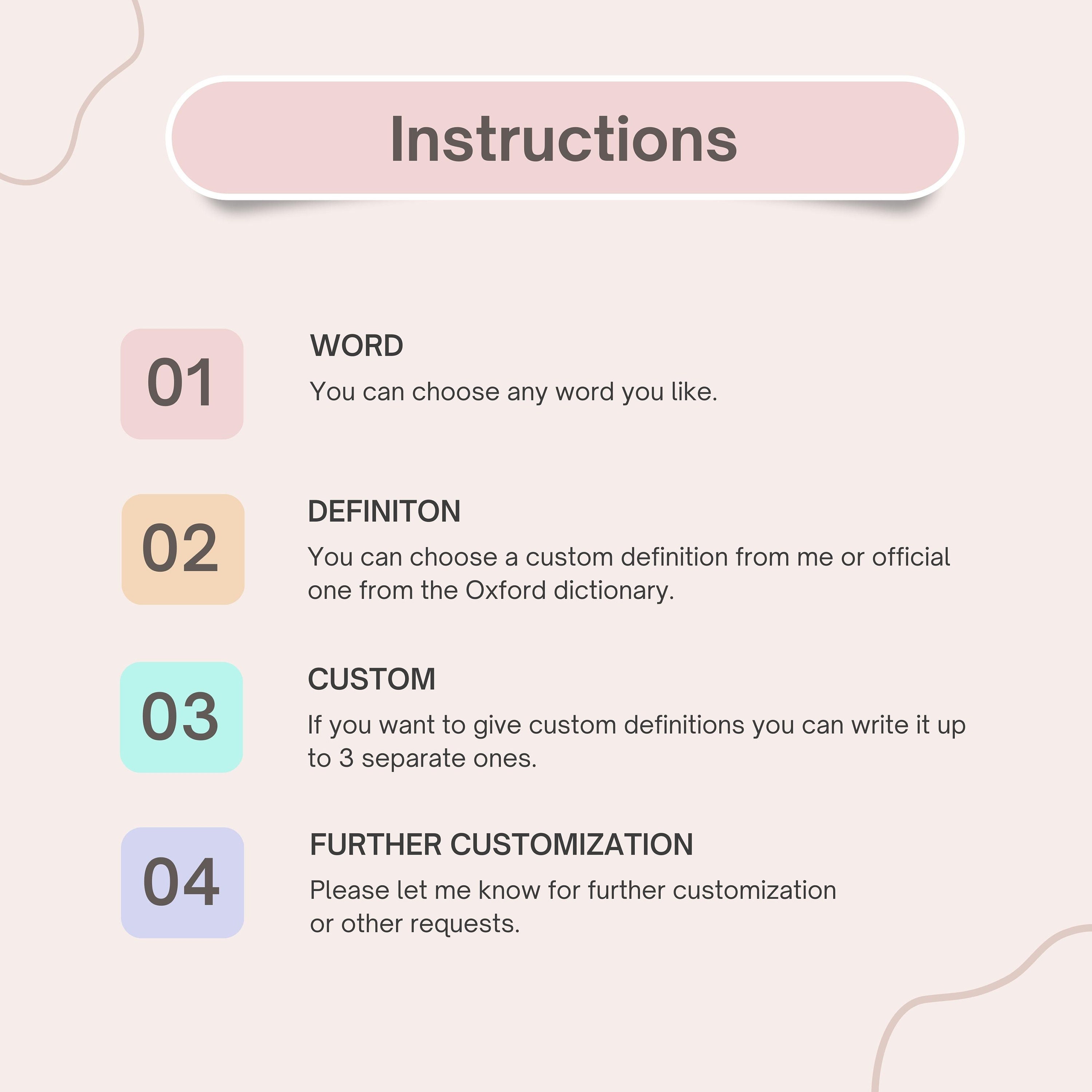 Custom Word Print, Custom Word Art, Unique Gift Print, Inspirational ...