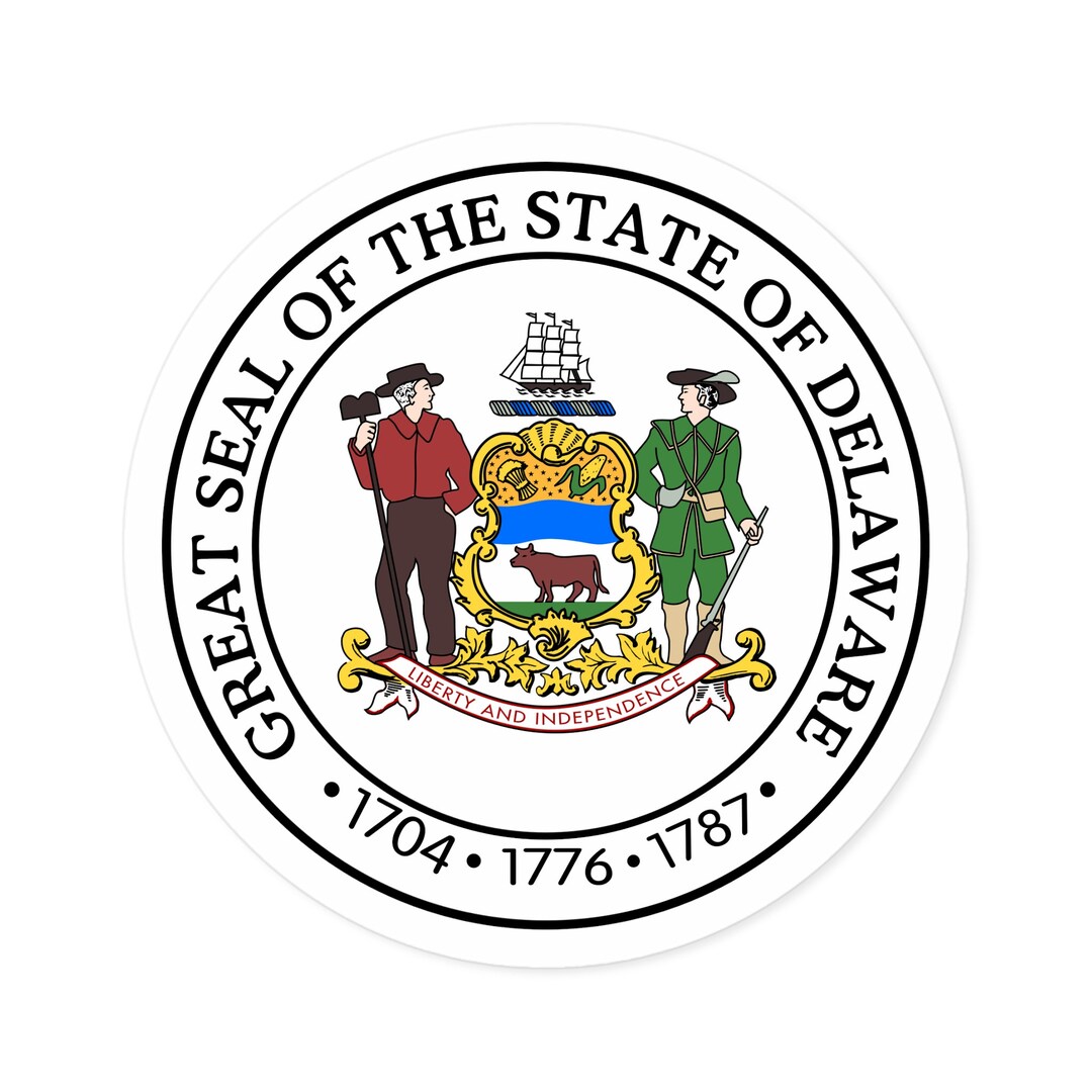Delaware State Seal Sticker the First State - Etsy