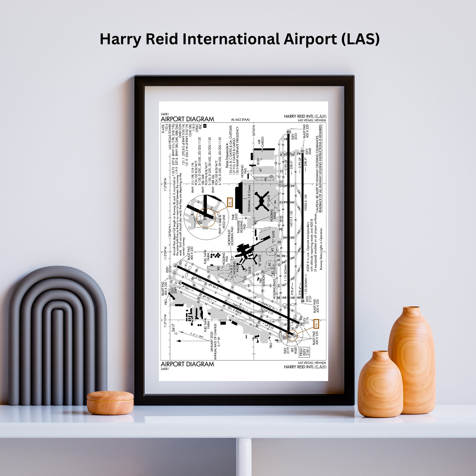 Harry Reid International Airport LAS Diagram Digital Print - Etsy