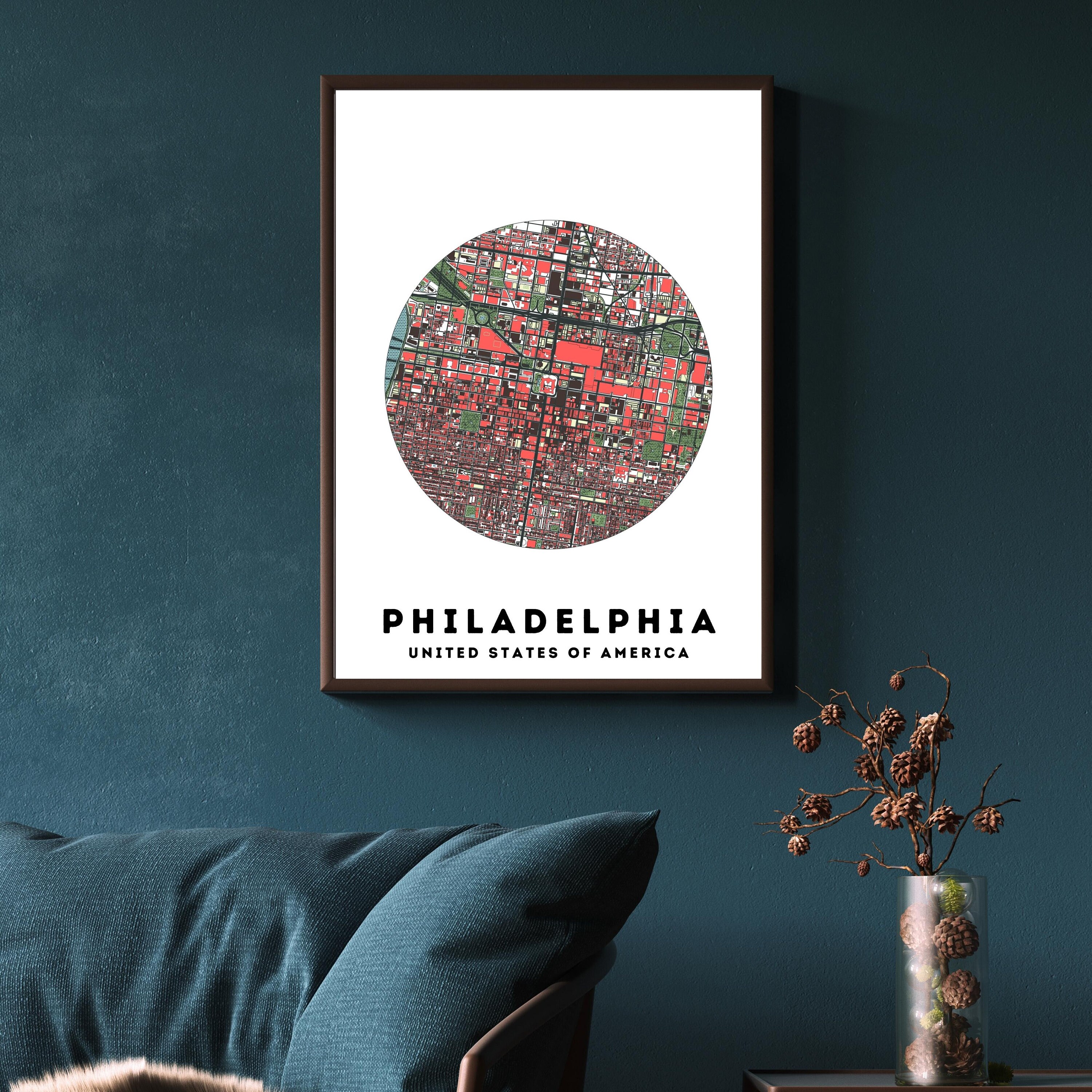 Philadelphia Map Print Philadelphia Map Poster Philadelphia - Etsy
