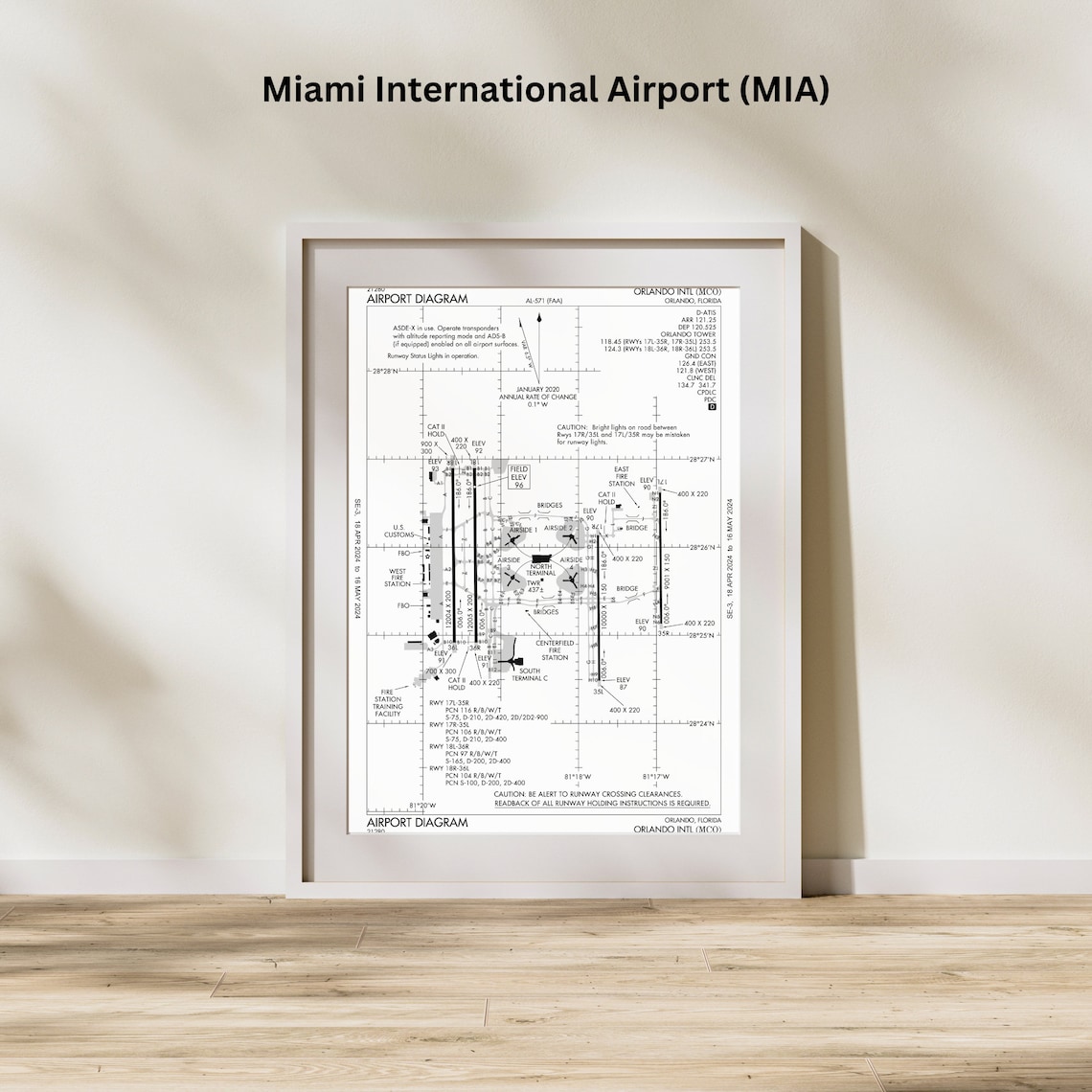 Miami International Airport MIA Diagram Digital Print - Etsy